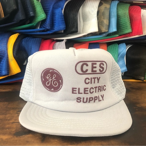 Vintage | Accessories | Vintage 8s Streetwear Ge Electric Trucker Hat Usa | Poshmark